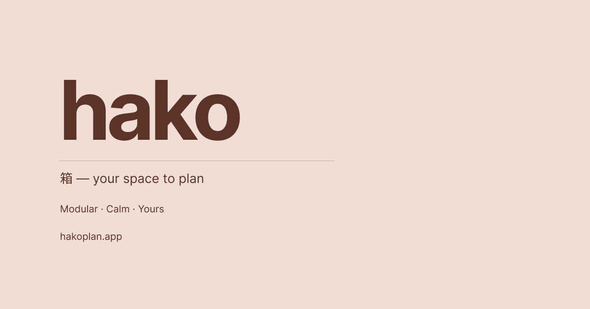 hako — modular planner